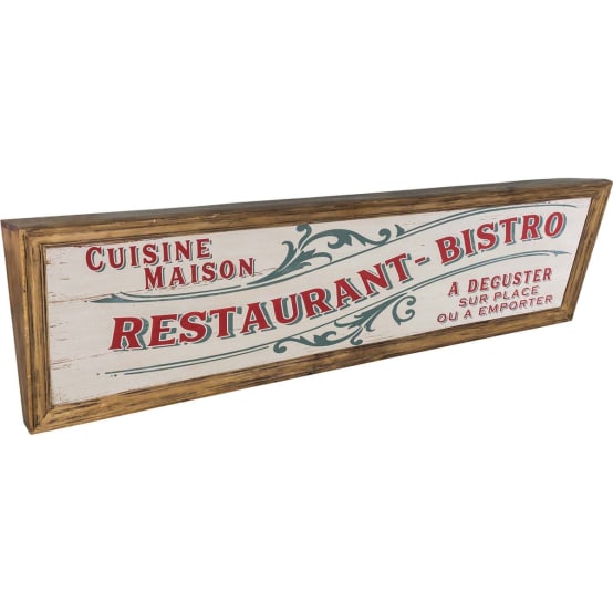 Panneau décoratif en bois Commerce 150 x 40 cm Restaurant - Jardiland
