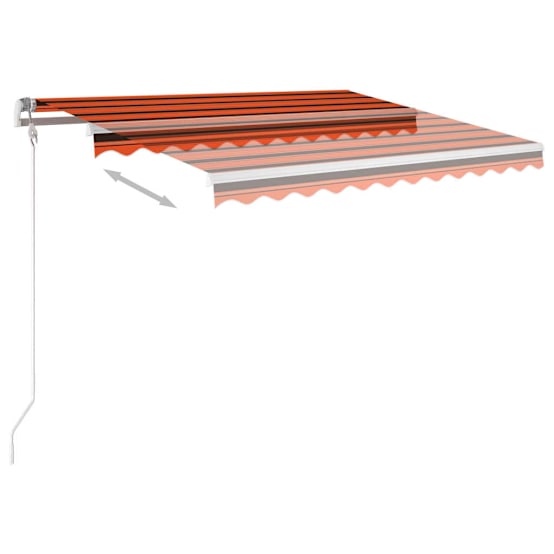 Store Banne Manuel avec Rampe LED Solaire Rétractable 3x2.5m Orange et ...