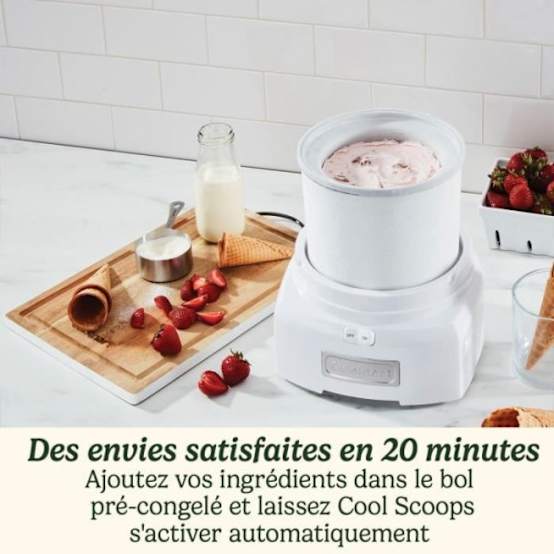 Machine a Glace - Sorbetiere CUISINART - ICE21E - 35 W - 1,4 L - Blanc ...