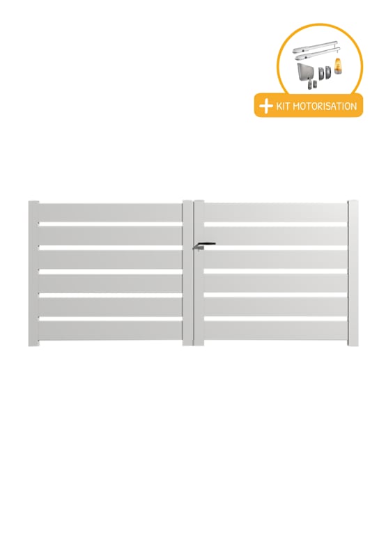 Portail alu battant SAH en kit +MOT dim. L.4000 (entre piliers) X H ...