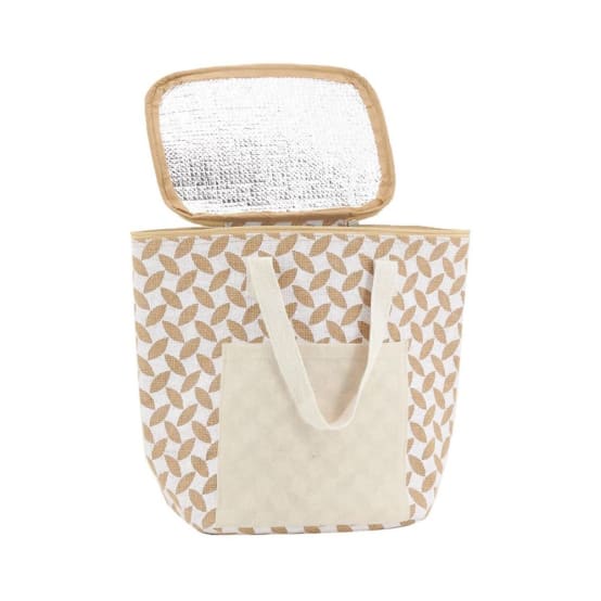 Sac lunch isotherme en jute Feuille 25x15x19 - Jardiland