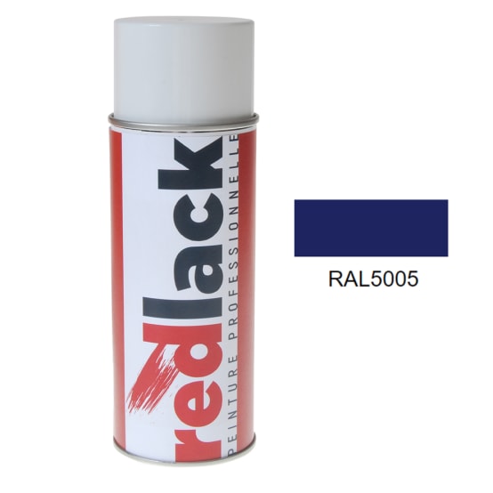 Peinture aérosol Bleu de sécurité RAL 5005 Mat multisupport Redlack ...