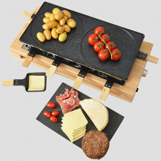 Appareil à raclette 8 personnes 1500w KCWOOD8MAXI Kitchen Chef - Jardiland