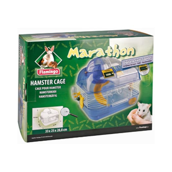 Flamingo - Cage pour hamster Marathon, 33 x 25 x 29 cm, avec compte tours, pour rongeur. - Jardiland