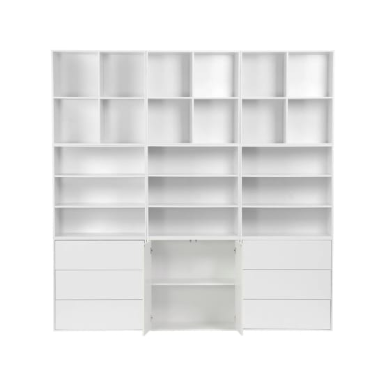 Kit étagère. bibliothèque décor bois blanc 9 éléments 100% modulable L ...