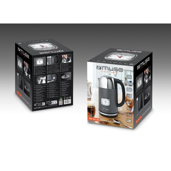 Bouilloire sans fil MUSE MS-020 DG - indicateur de température de l'eau - 2200W - Filtre ...