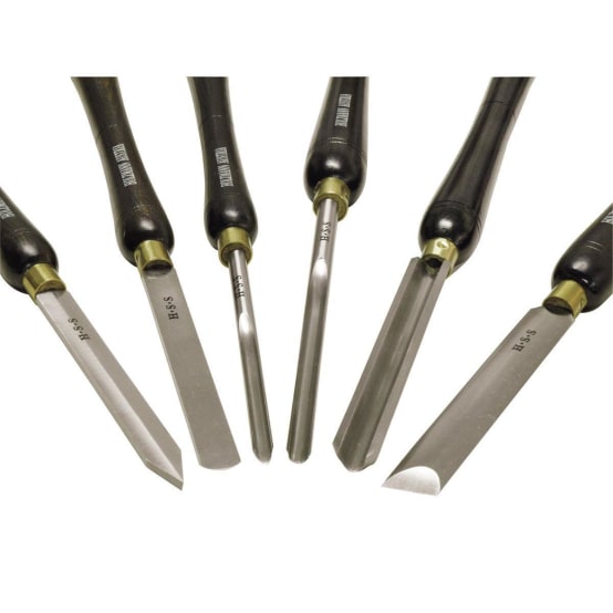 Coffret de 6 gouges de tournage de haute qualité HSS Holzmann - Jardiland