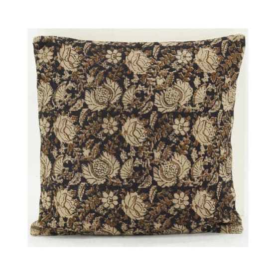 Coussin à fleurs marron - Jardiland