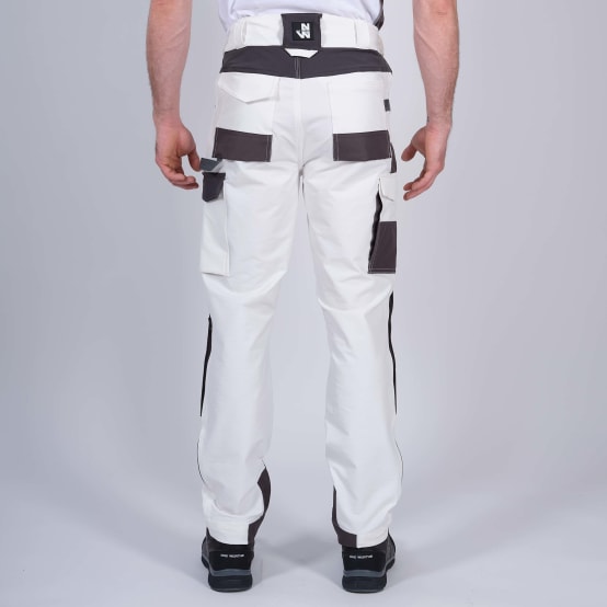 leonard - pantalon de travail - 1241 blanc , gris 56 - Jardiland