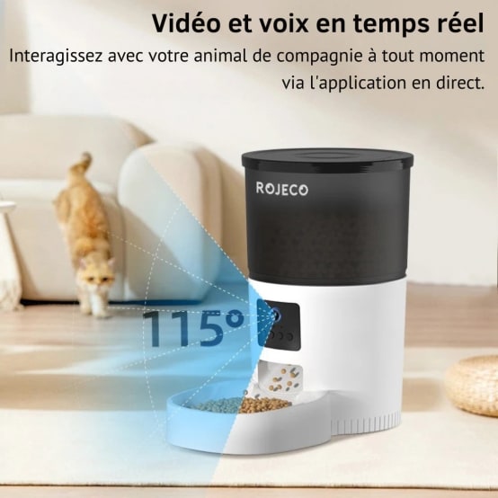 Distributeur de croquettes connecté 3L avec caméra HD – contrôle des ...