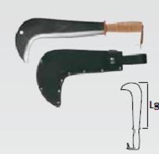 Serpe chasseur - 20 cm avec étui en cuir - manche cuir Leborgne - Jardiland