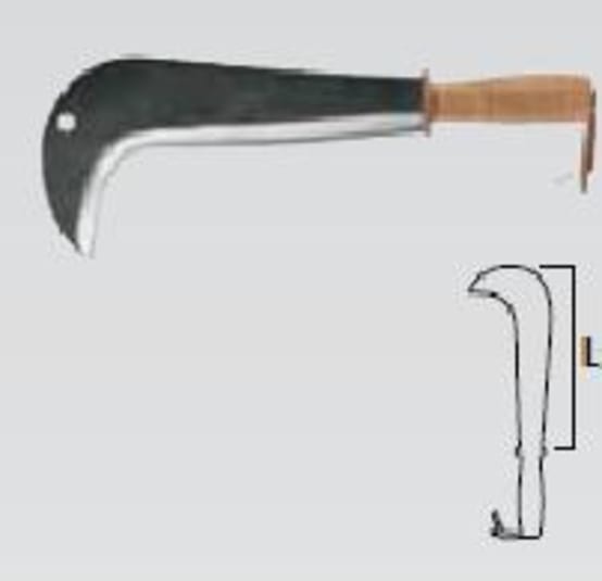 Serpe italienne - 26 cm - manche bois revêtement cuir Leborgne - Jardiland