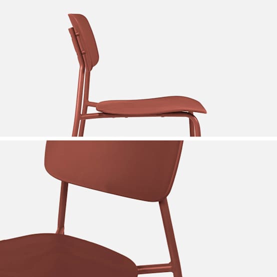 Table de jardin métal + 4 assises terracotta. Amélia + Liva L 120 x 70 ...