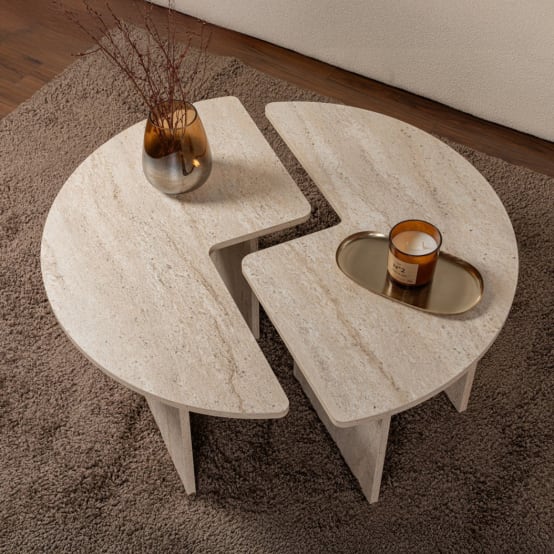 Table basse ronde duo pin atlantique 90cm APIX Concept Usine - Jardiland