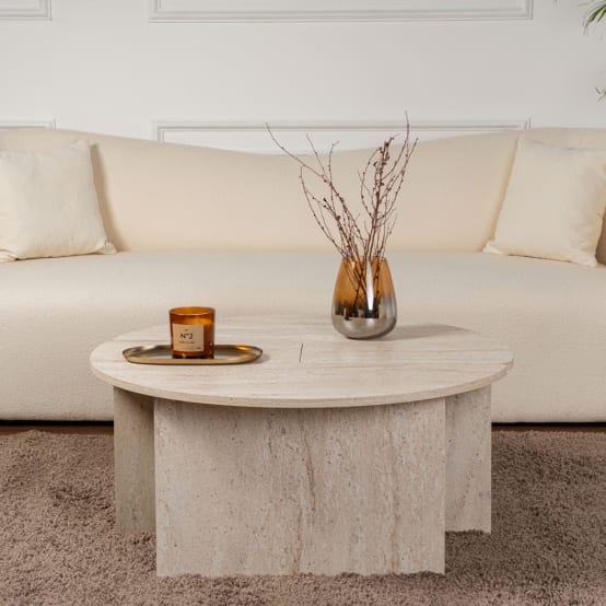 Table basse ronde duo pin atlantique 90cm APIX Concept Usine - Jardiland