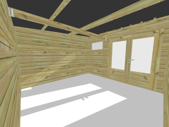 ABRI DE JARDIN bois Pin traité autoclave 27mm - 3,44x3,44m / 12m2 - Bac ...