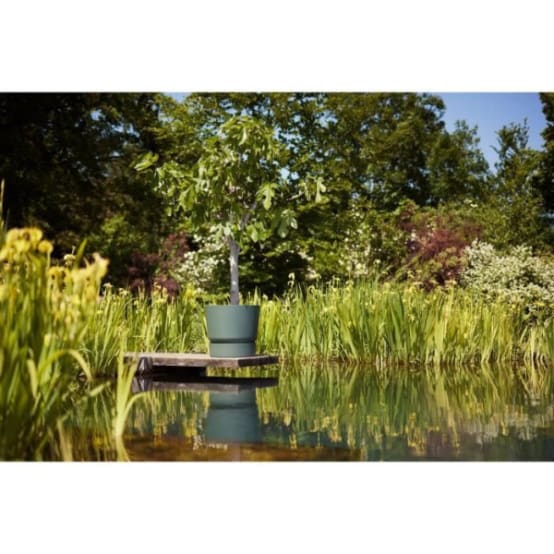 Elho Greenville Pot De Fleurs Rond 55 - Vert - ø 55 X H 50 Cm ...