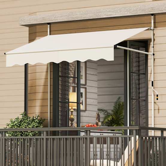 Auvent Rétractable Manuel 200x300cm Hauteur Réglable Pare-Soleil ...