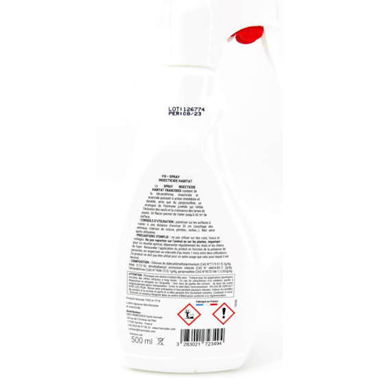 Spray insecticide habitat flacon 500 ml traitement antiparasitaire de l ...