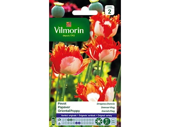 Pavot Drapeau Danois serie 2 sachet graines 1 g - Vilmorin - Jardiland