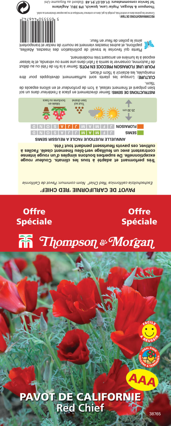 Semillas de Amapola de California Red Chief - Jardiland