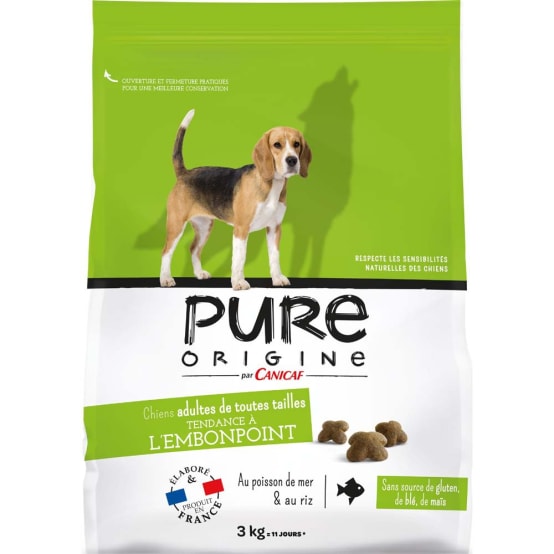 Croquettes chien toutes tailles tendance à l'embonpoint poisson 3kg ...