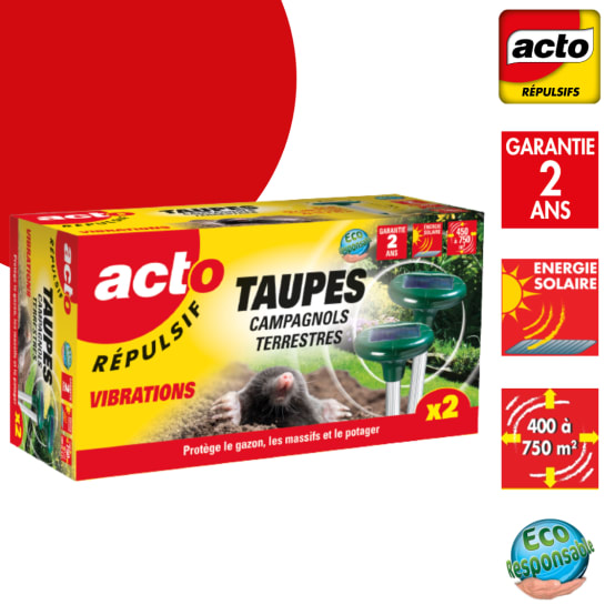 Ultrasons répulsifs taupes RETRO - Jardiland