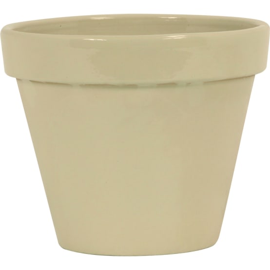Pot standard 15 cm email vanille - L.15 x l.15 x H.12,8 cm - Jardiland