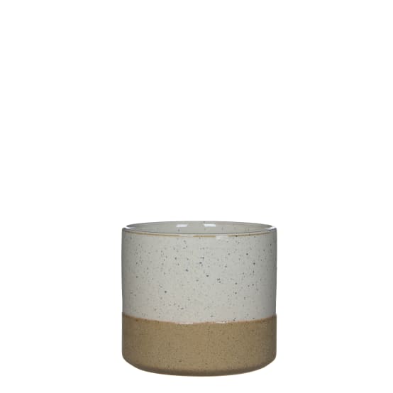 Lago pot ronde blanc -ceram.-Blanc- h14,5xd16cm - Jardiland