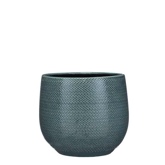 Pot Ronde Céramique Bleu Gabriel - MICA DECORATIONS - Jardiland