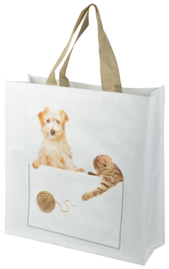 Sac de course avec poche et impression chien/chat - Jardiland