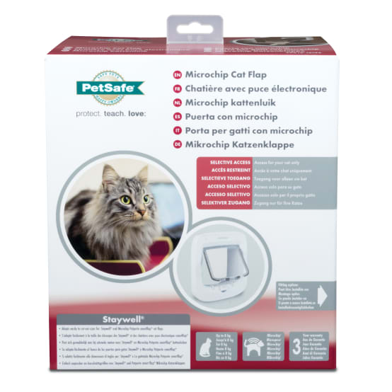 Gatera con Microchip Electrónico Plástico Blanco - PETSAFE - Jardiland