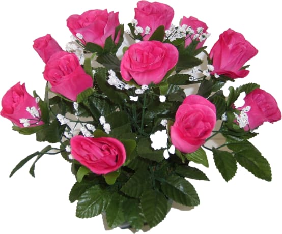 Coupe de roses rose artificielles Ø.15 x H.28 cm - Jardiland