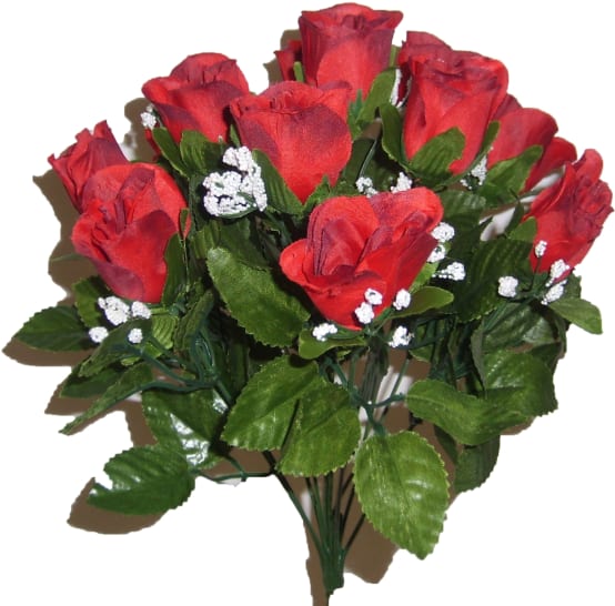 Piquet de roses boutons rouges artifcielles Ø.25 x H.35 cm - Jardiland
