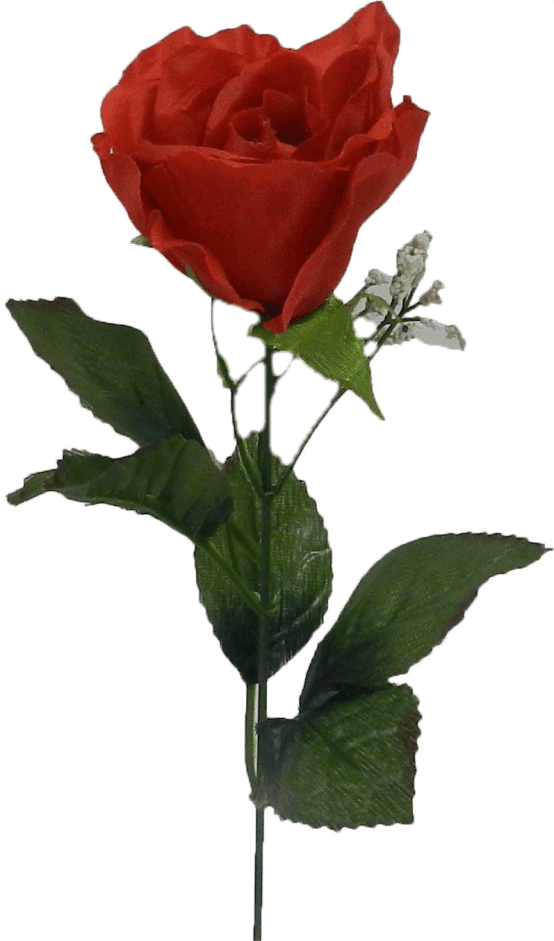 Tige de rose ouverte rouge artificielle Ø.8 x H.50 cm - Jardiland