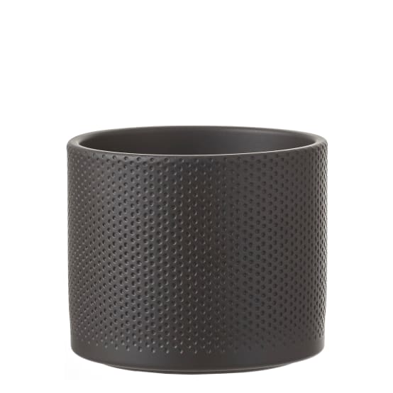 Era pot ronde noir mat relief -ceram.-Mat- h14,5xd17,5cm - Jardiland