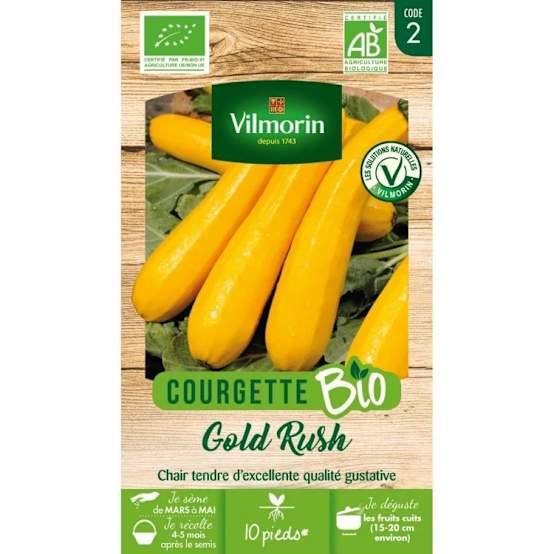 Sachet semillas calabacín amarillo Gold Rush BIO – VILMORIN - Jardiland