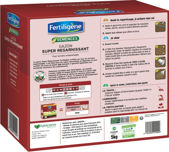 Semence gazon super regarnissage - FERTILIGÈNE - Jardiland