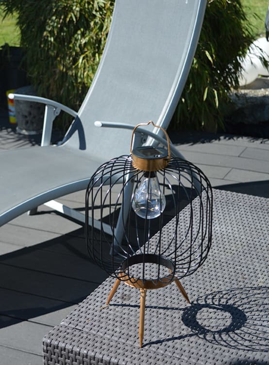 Lanterne solaire filaire Celestina sur pied Ø.26,4 x H.40 cm - Jardiland