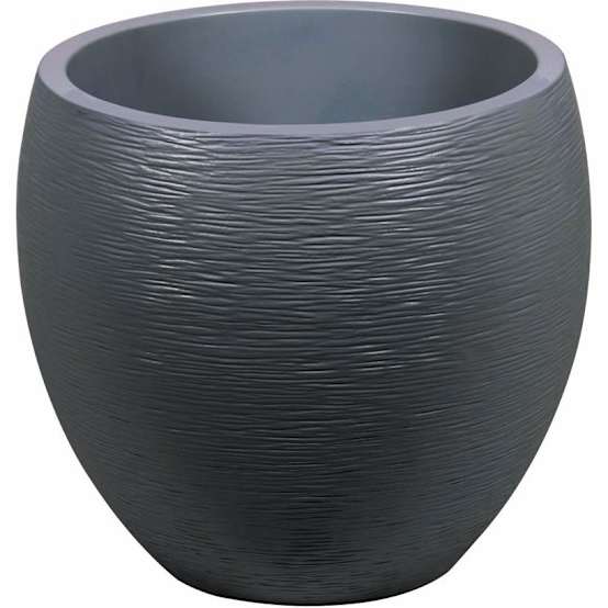 Pot rond double paroi gris anthracite - EDA - Jardiland