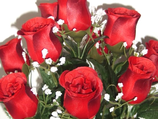 Mini coupe de roses artificielles bouton orange Ø.12 x H.16 cm - Jardiland