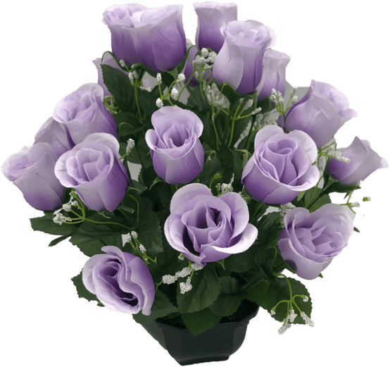 Coupe de roses mauves artificielles Ø.28 x H.36 cm - Jardiland