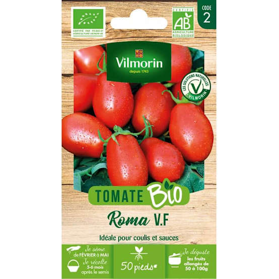 Tomate Roma Bio série 2 sachet graines 0,5 g - Vilmorin - Jardiland