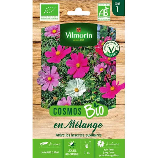 Semilla floral Cosmos en mezcla bio - VILMORIN - Jardiland