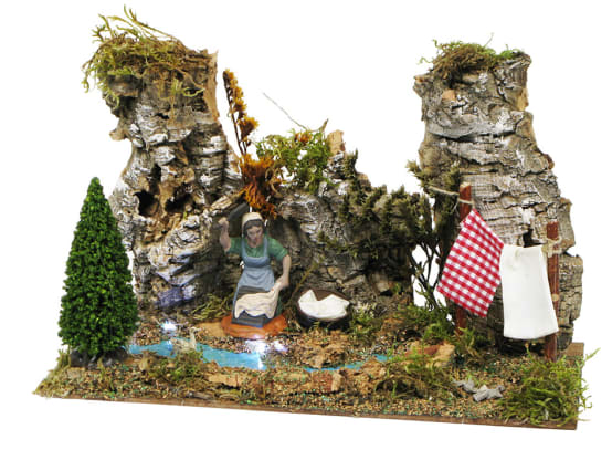 OLIVER Scene animée rivière et lavandière - Jardiland