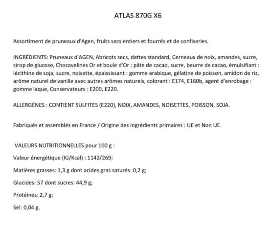 Les Vergers d'Escoute - Corbeille Atlas fruits secs 870 g - Jardiland