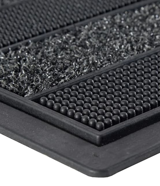 Tapis extérieur grattant caoutchouc gris 45x75 cm – CORYL - Jardiland