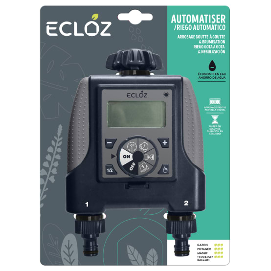 Ecloz - Programmateur d'arrosage digital 2 voies - Jardiland