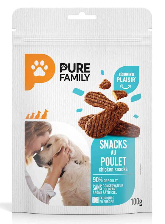 Snacks de pollo para perro 100g - Pure Family - Jardiland