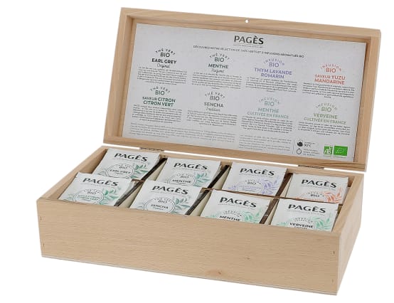 Coffret bois français thé et infusions bio - Jardiland